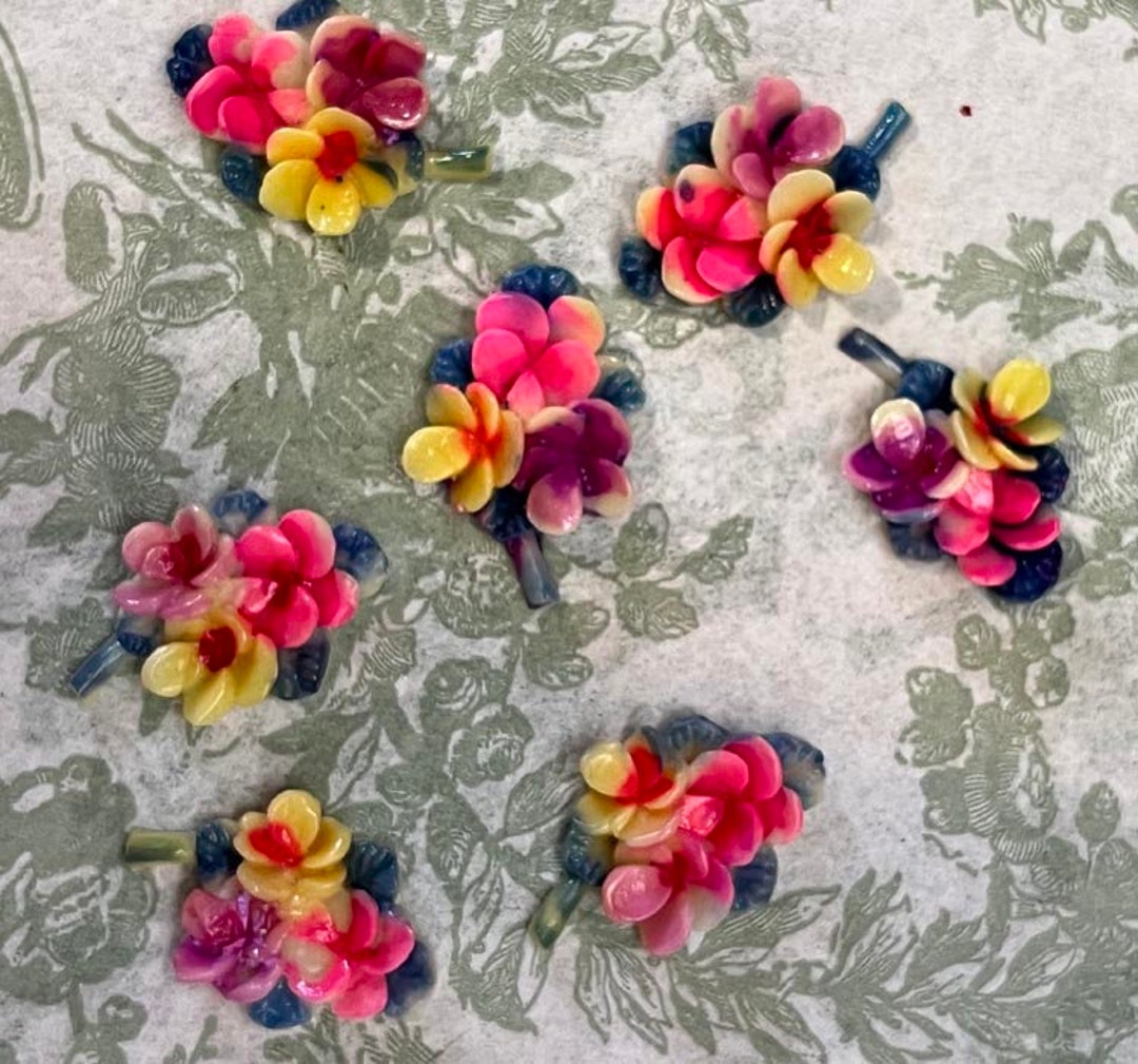 FLOWER POSY Japanese 1950's Hand Painted 15mm Vintage Authentic ...