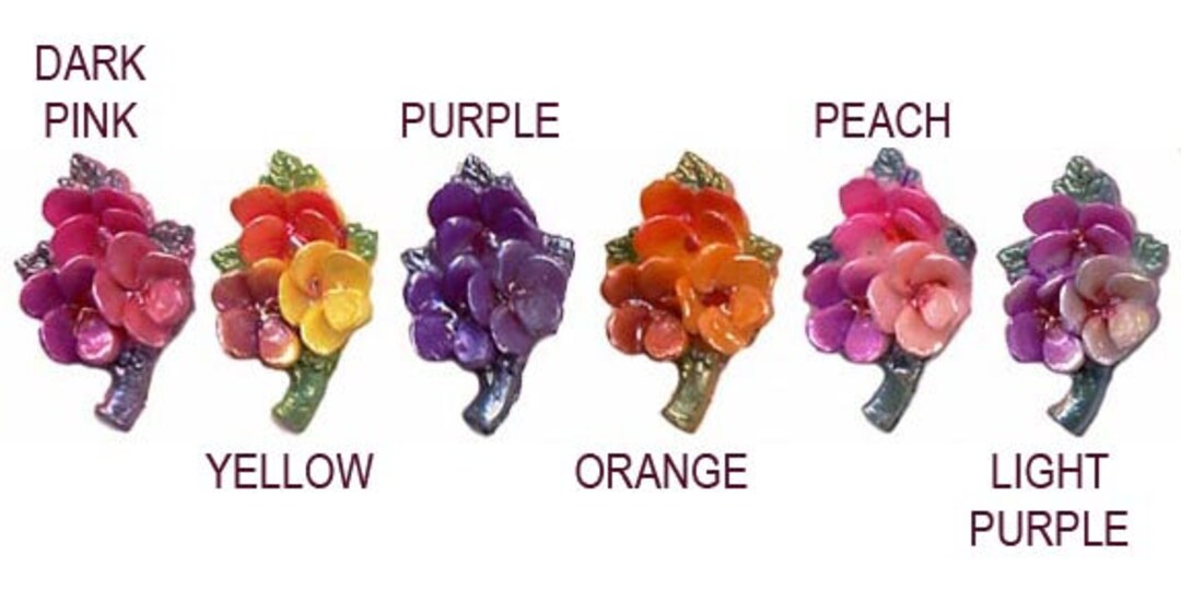 FLOWER POSY COLORS Japanese 1950's Hand Painted 15mm Vintage Authentic ...