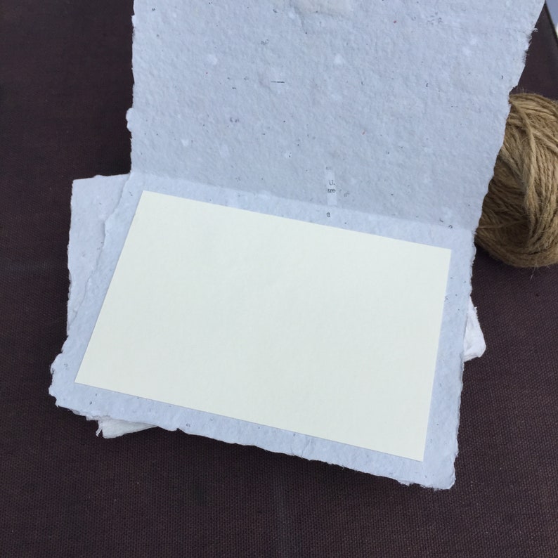 Handmade Paper Cards With Envelopes Deckled Edge Folded Note - Etsy