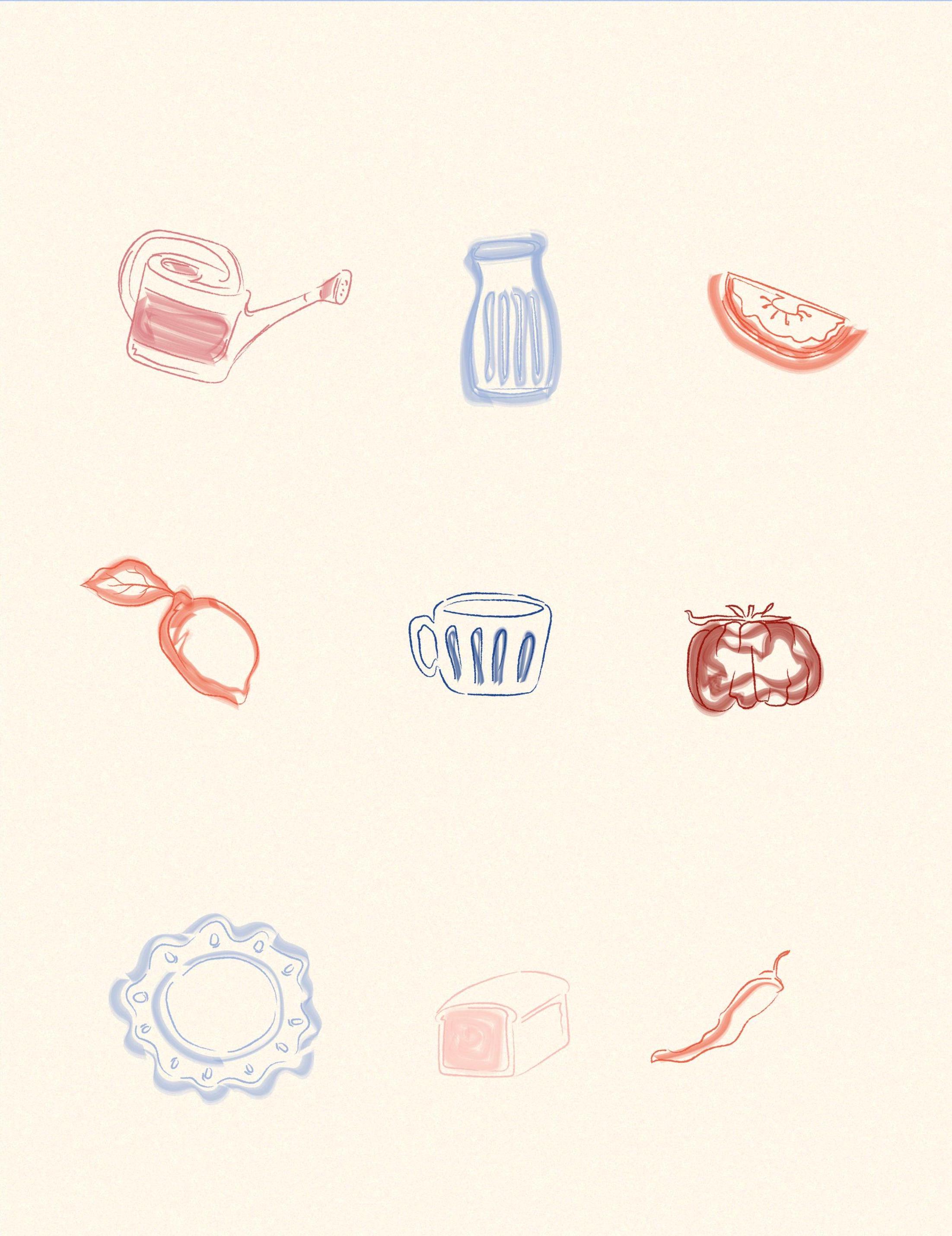 Hand-drawn Cosy Food & Garden Icons: Clipart for Recipes (PNG) - Etsy