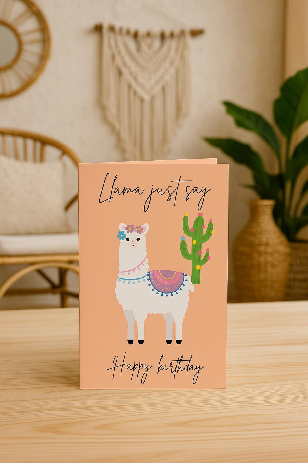 Boho Llama Birthday Card | Printable Alpaca Birthday Card | Funny ...