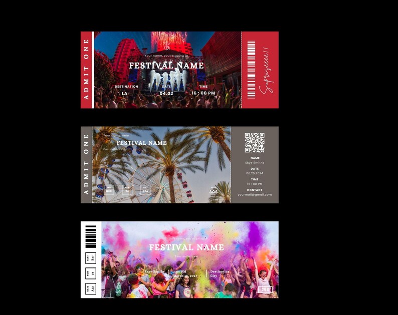 Personalised Concert Ticket - Festival Ticket - Surprise Event - Gift ...