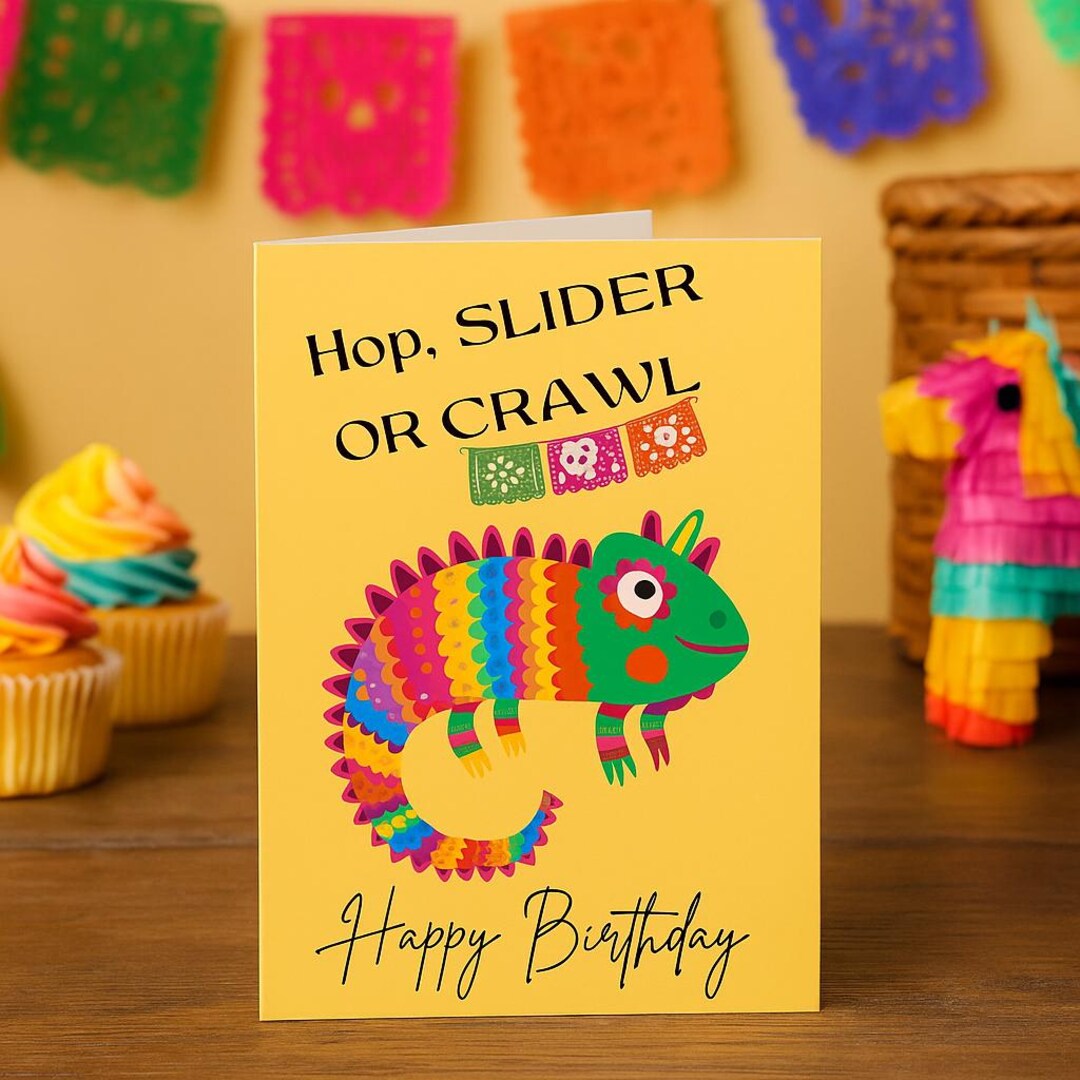 Chameleon Birthday Card – Printable Lizard Card – Instant Digital ...