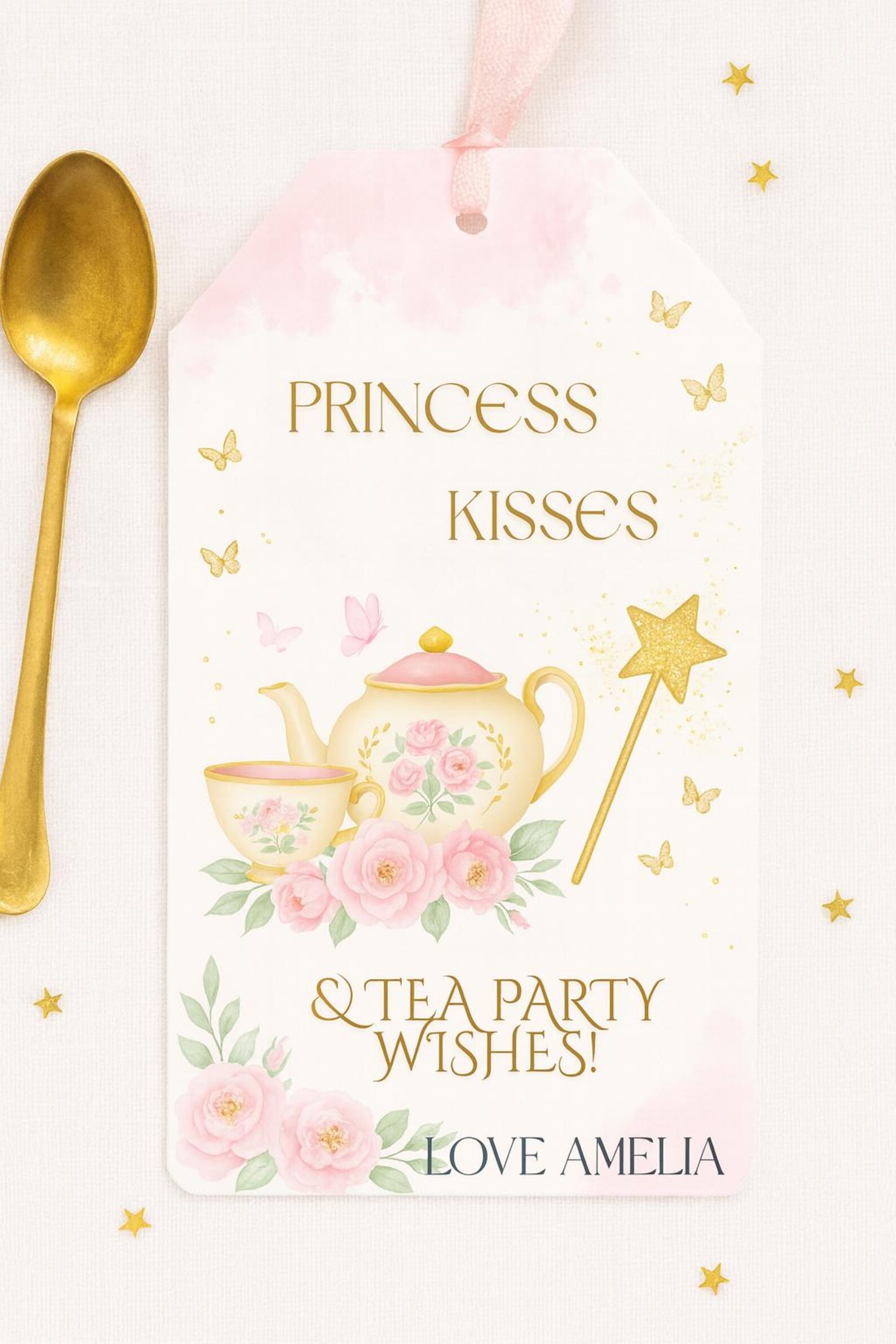 Princess Tea Party Invitation | Editable Canva Template | Pink Bow ...
