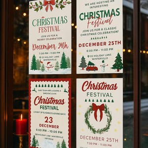 Editable Christmas Flyer Bundle | Printable Holiday Festival Posters ...