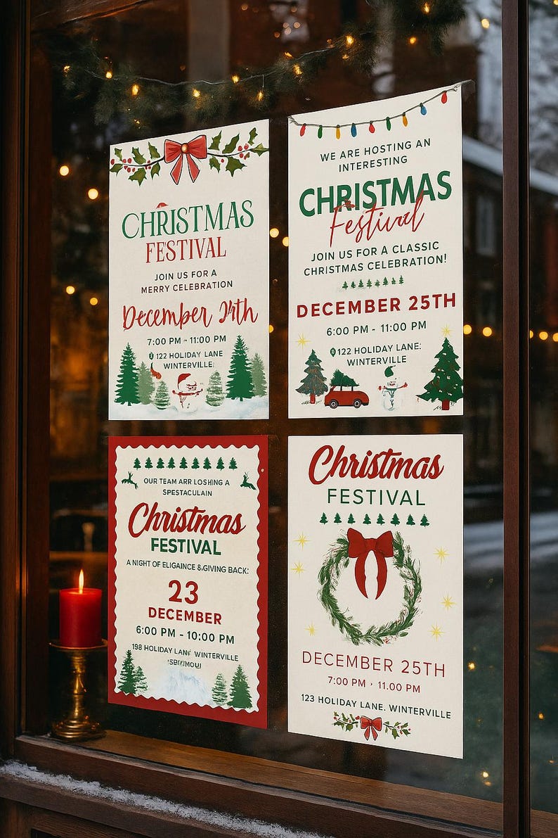 Editable Christmas Flyer Bundle | Printable Holiday Festival Posters ...