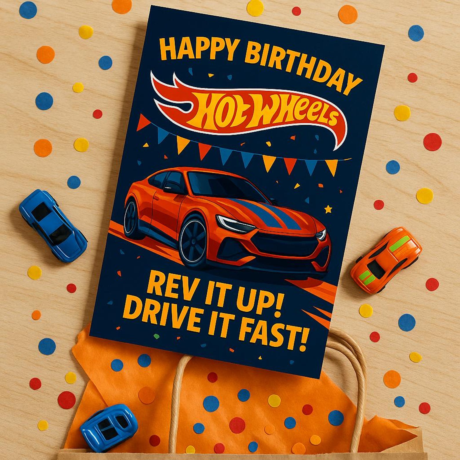 Race Car Birthday Card | Racing Party Printable | Editable PDF in 5 ...