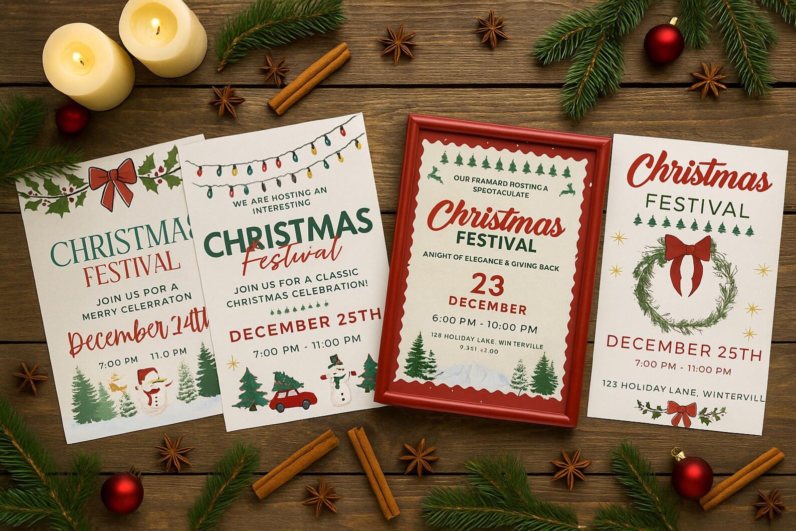 Editable Christmas Flyer Bundle | Printable Holiday Festival Posters ...