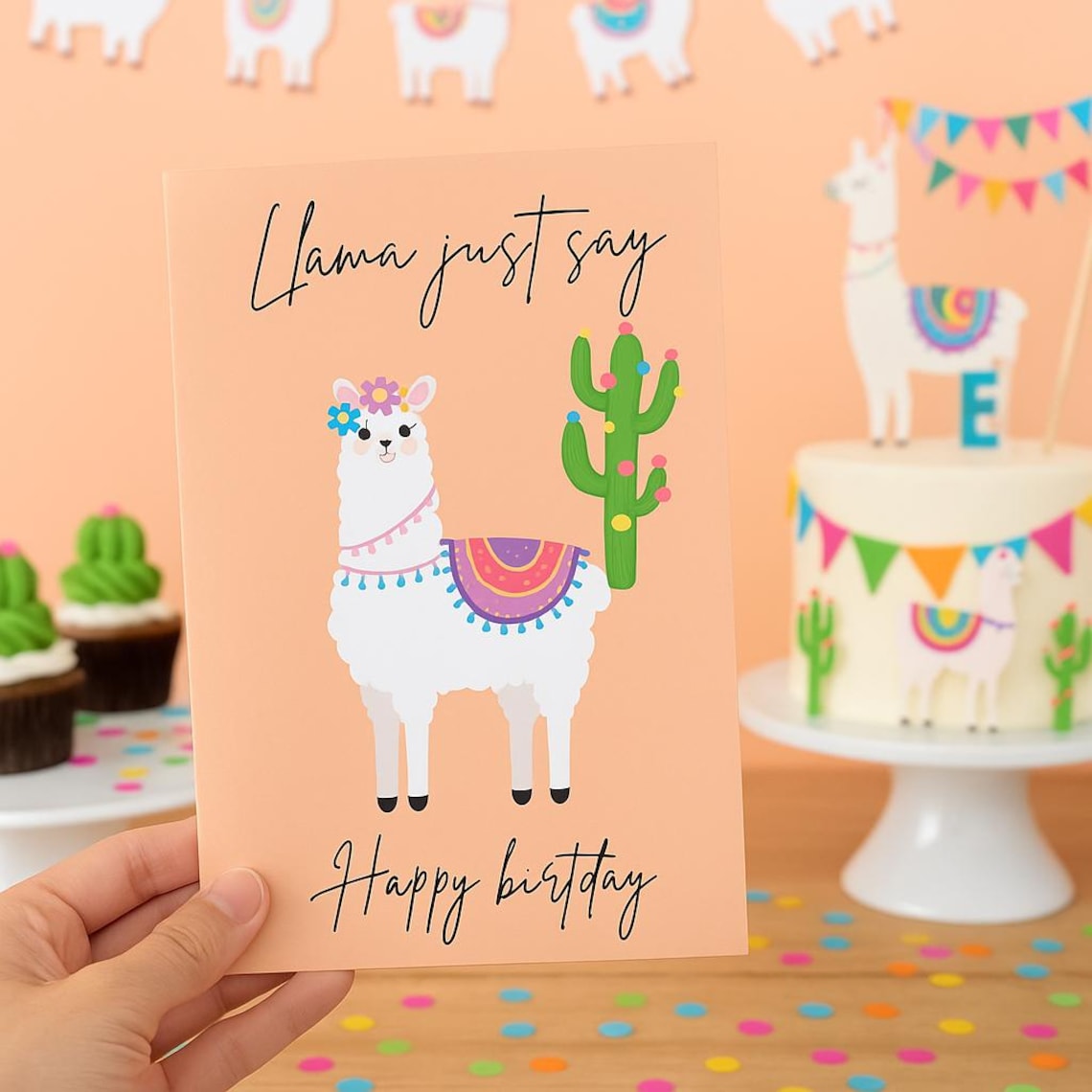 Llama Birthday Card – Printable PDF – Instant Digital Download - Etsy