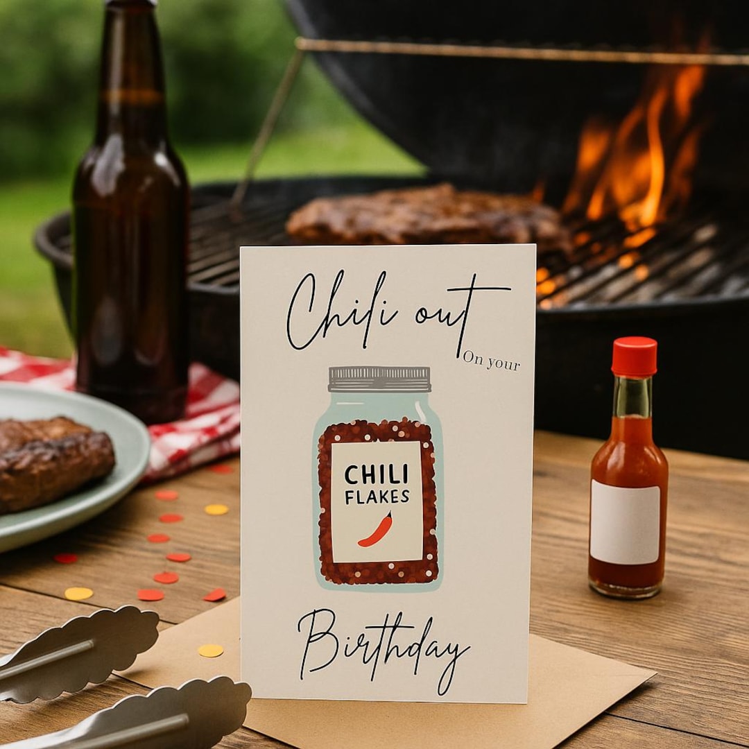 Chili Birthday Card | Funny Spicy Food Pun | Printable Digital Greeting ...