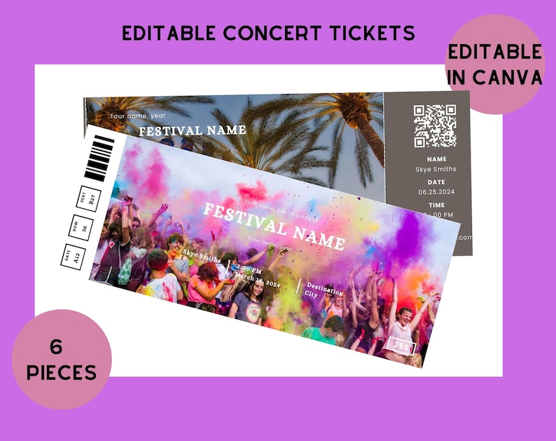 Personalised Concert Ticket - Festival Ticket - Surprise Event - Gift ...