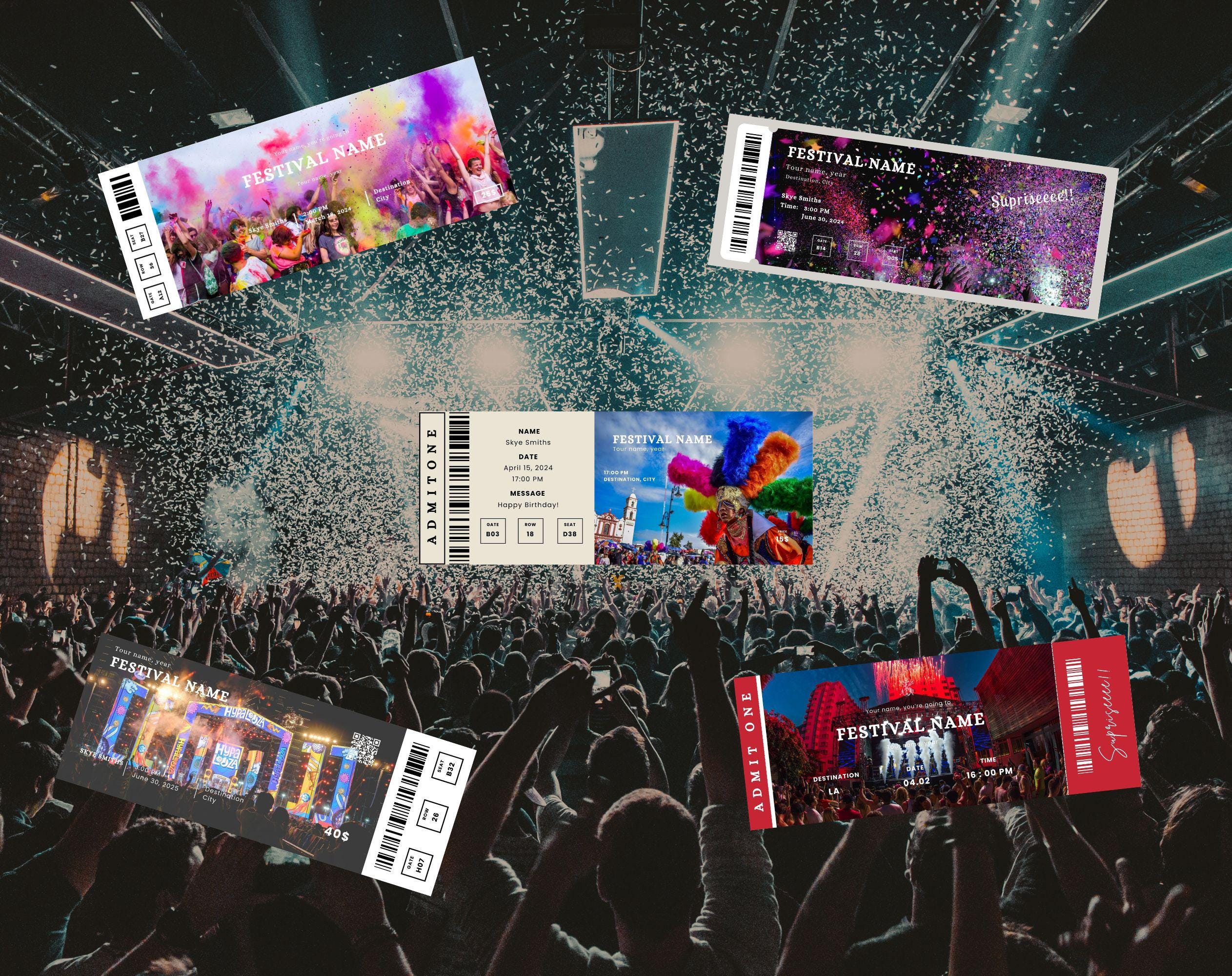 Personalised Concert Ticket - Festival Ticket - Surprise Event - Gift ...