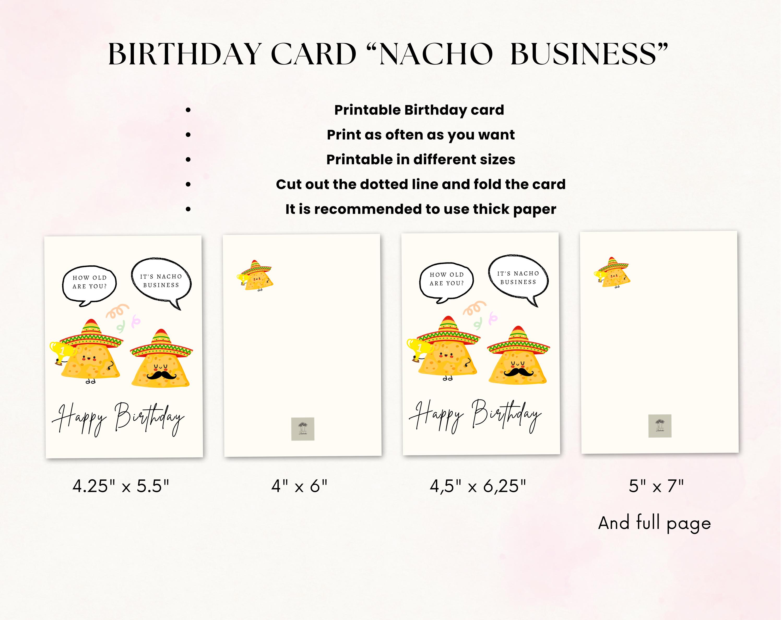 Funny Nacho Birthday Card | Spicy Fiesta Invitation Template ...