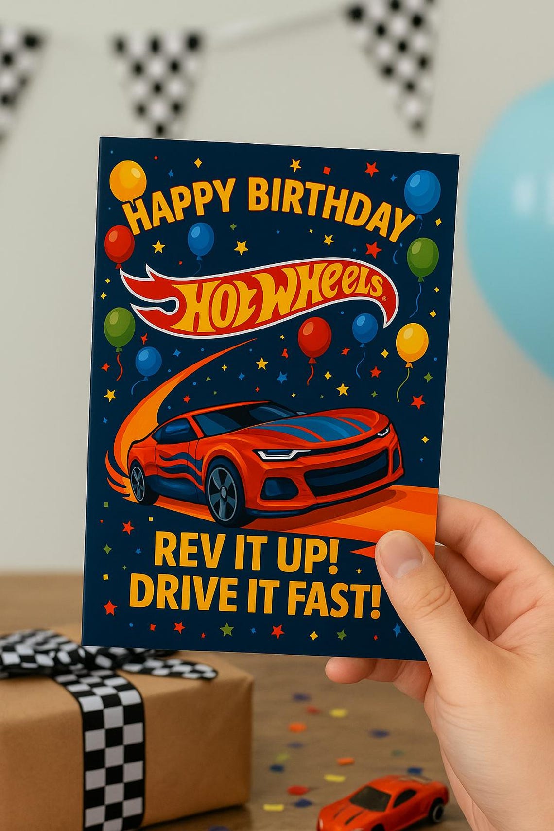 Race Car Birthday Card | Racing Party Printable | Editable PDF in 5 ...