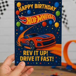 Race Car Birthday Card | Racing Party Printable | Editable PDF in 5 ...