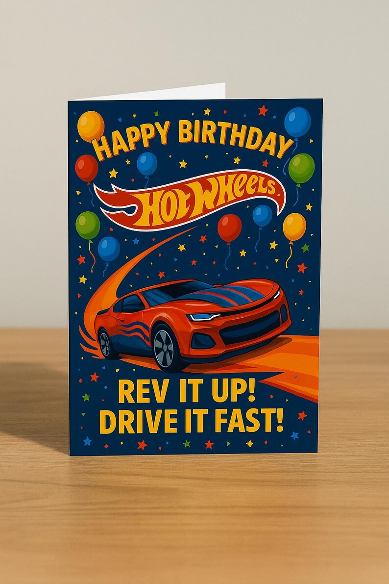 Race Car Birthday Card | Racing Party Printable | Editable PDF in 5 ...