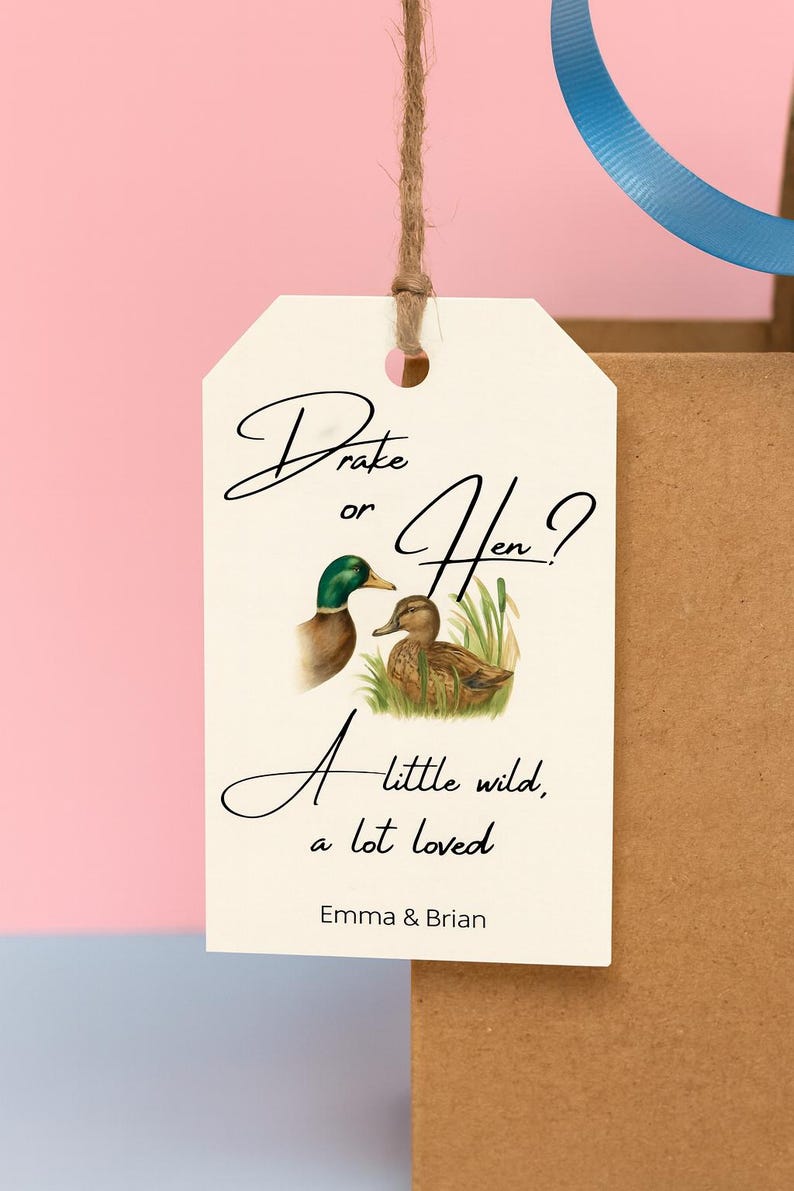 Drake or Hen Gender Reveal Invitation, Duck Baby Shower Invite Set ...