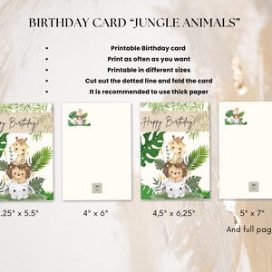 Safari Birthday Card – Printable Animal Card – Instant Download for ...
