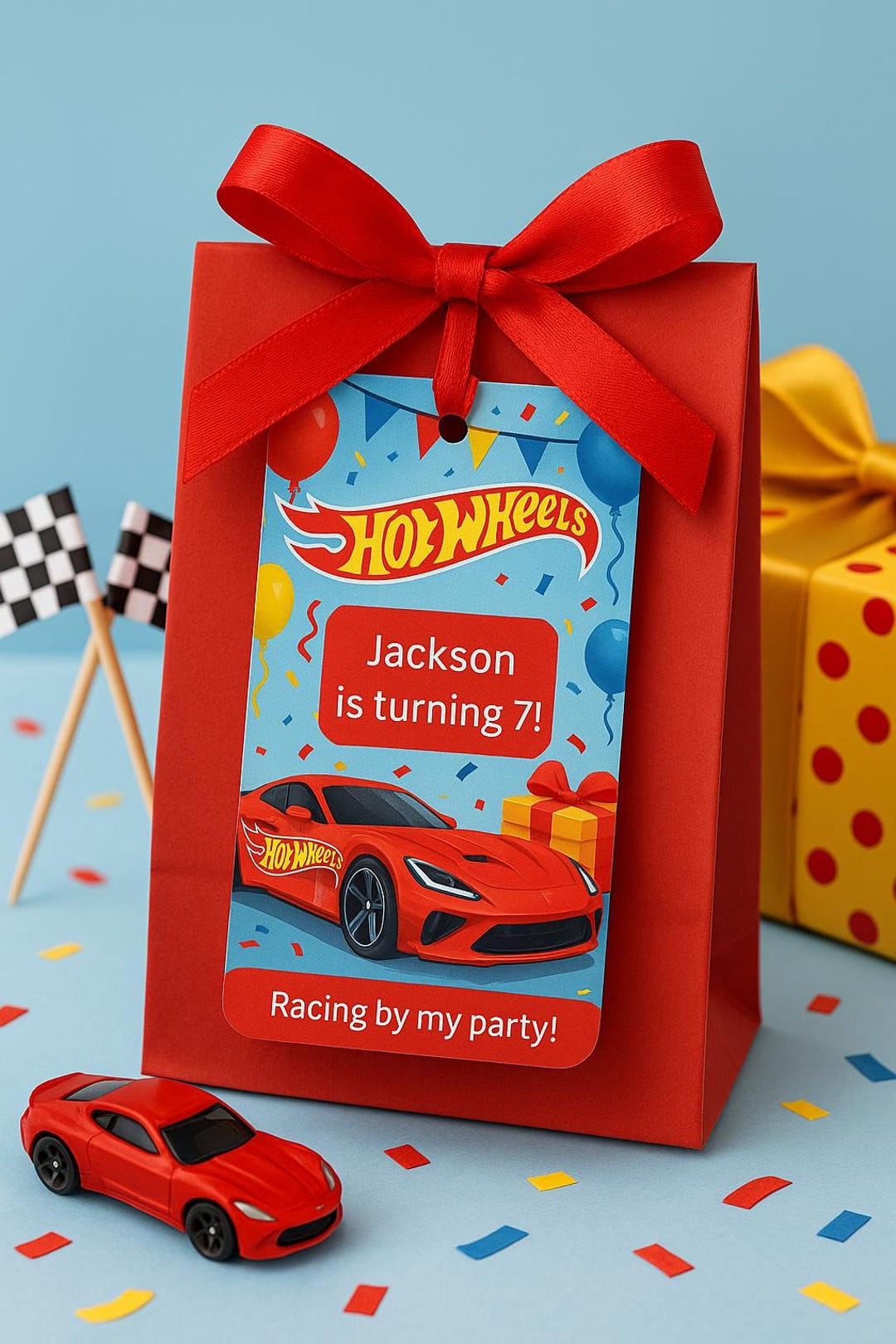 Race Car Birthday Gift Tags | Editable Party Favor Labels | Digital ...