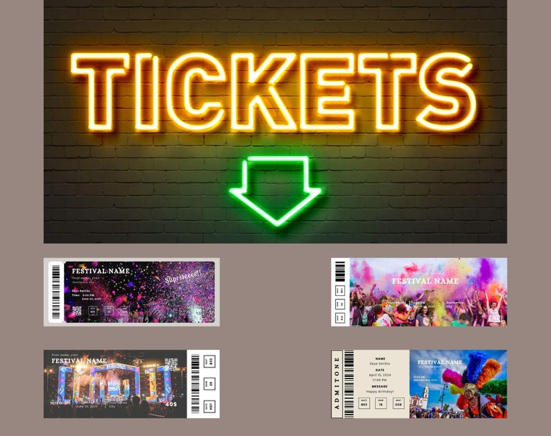 Personalised Concert Ticket - Festival Ticket - Surprise Event - Gift ...