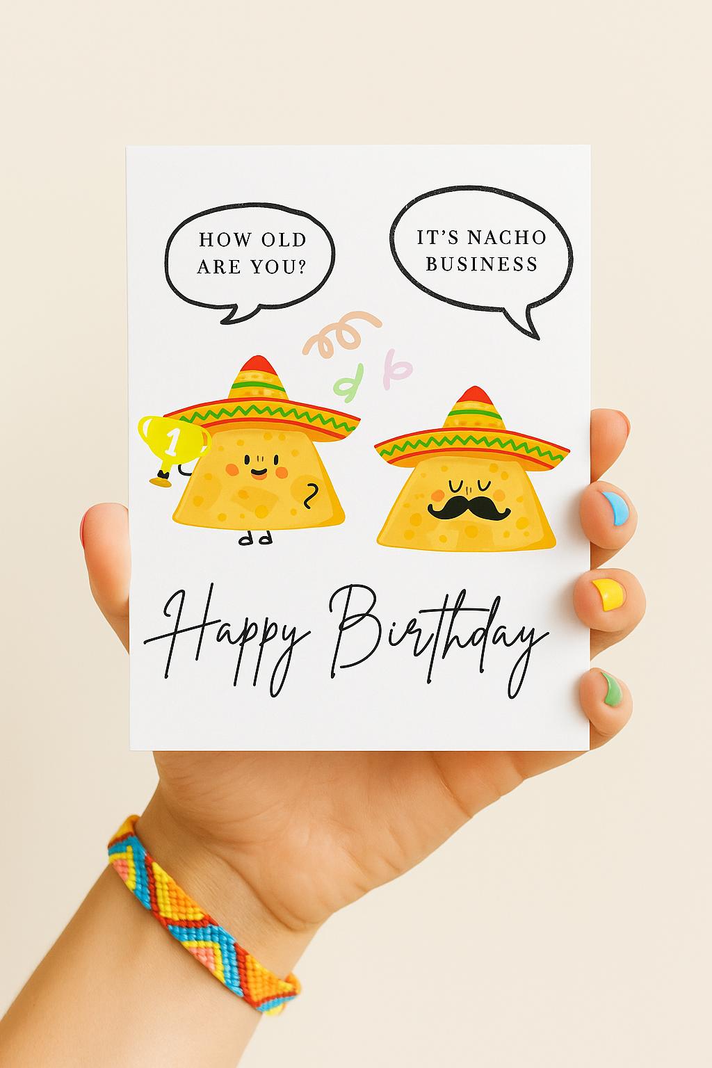 Funny Nacho Birthday Card | Spicy Fiesta Invitation Template ...