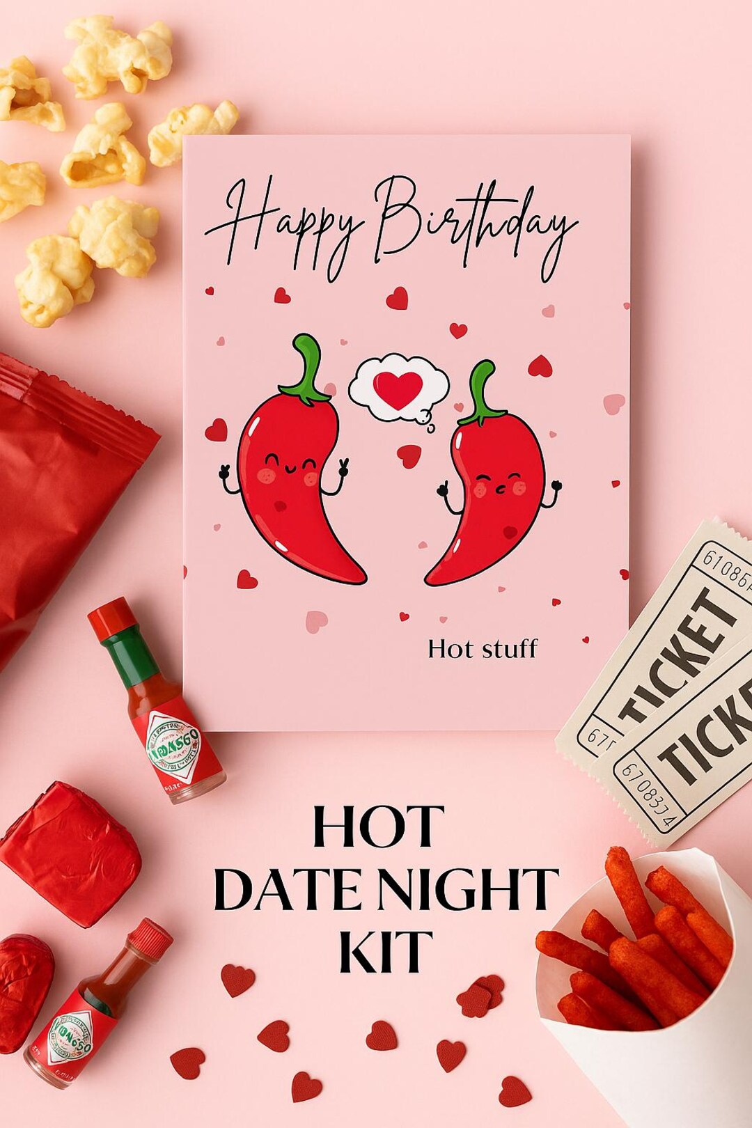 Funny Hot Stuff Birthday Card – Spicy Chili Pepper Card for Him or Her ...