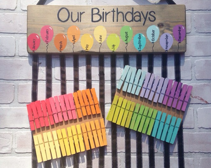 Birthday Chart Balloons - Class Birthdays - Classroom Decor - Rainbow ...