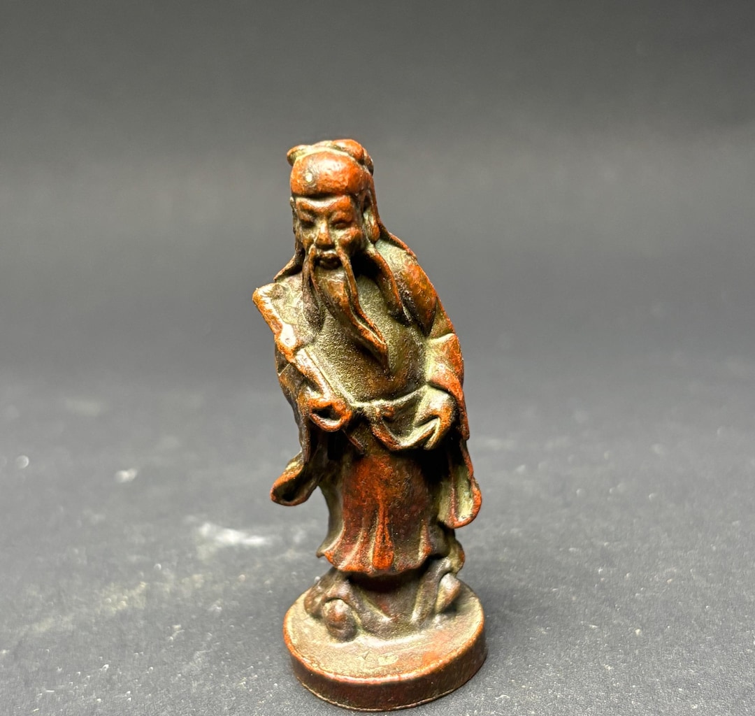 Vintage Bronze Figure of Fu Xing, Early 20th Century, Standing Wearing ...