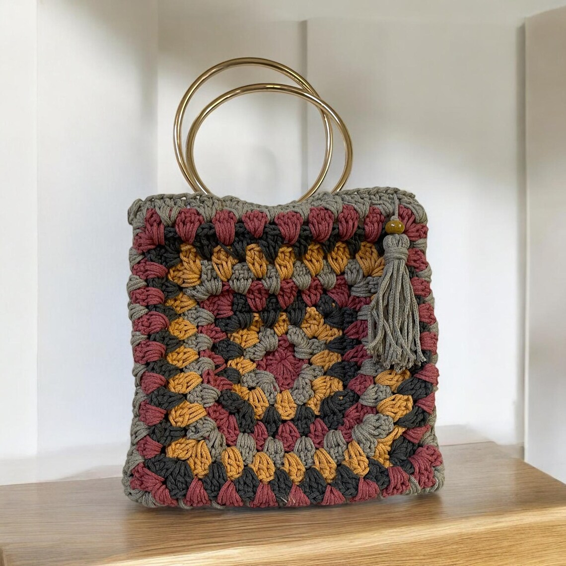 Granny Square Pattern Crochet Bag - Etsy