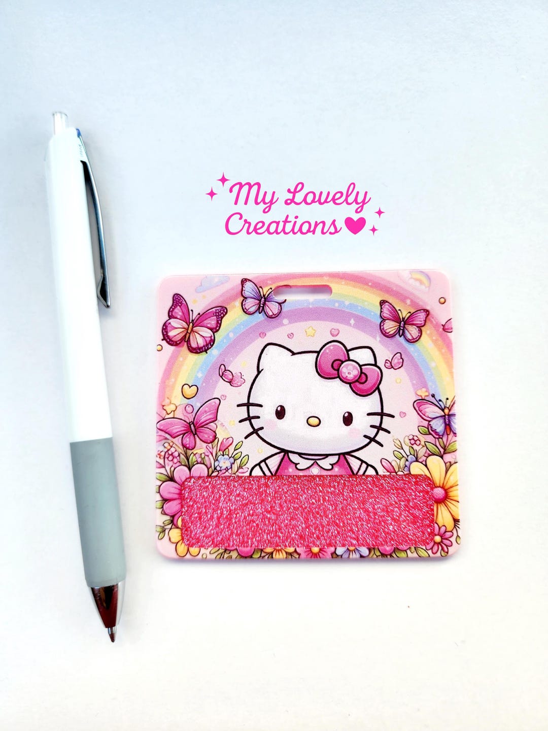 Hello Kitty Badge Buddy | Handmade Kawaii ID Holder - Etsy
