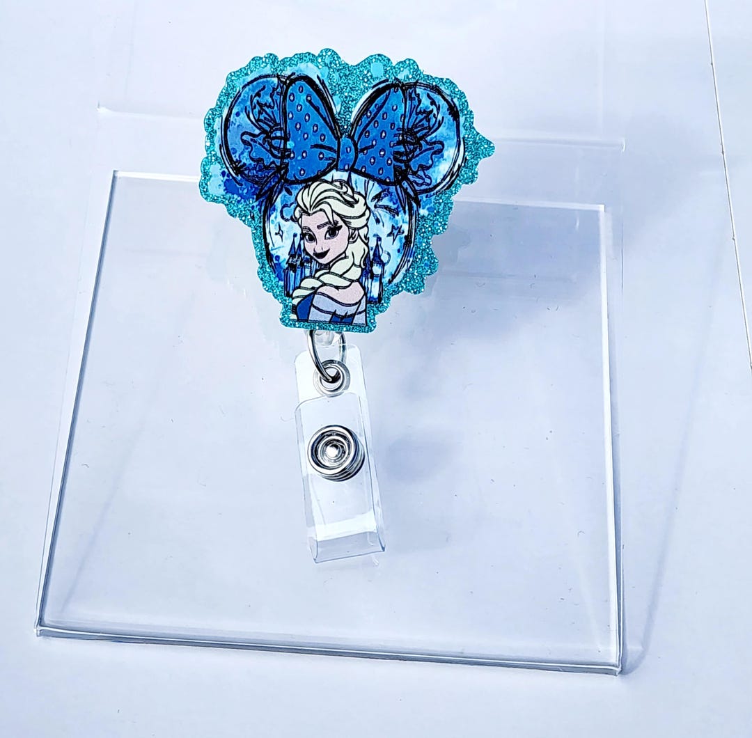 Elsa Frozen Movie ID Badge Reel – Magical Work ID Clip With Snowflake ...