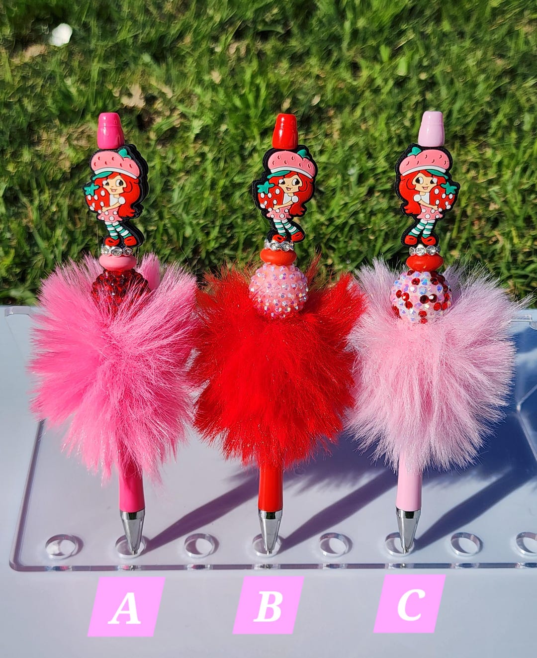 Strawberry Beaded Ballpoint Pen - Etsy