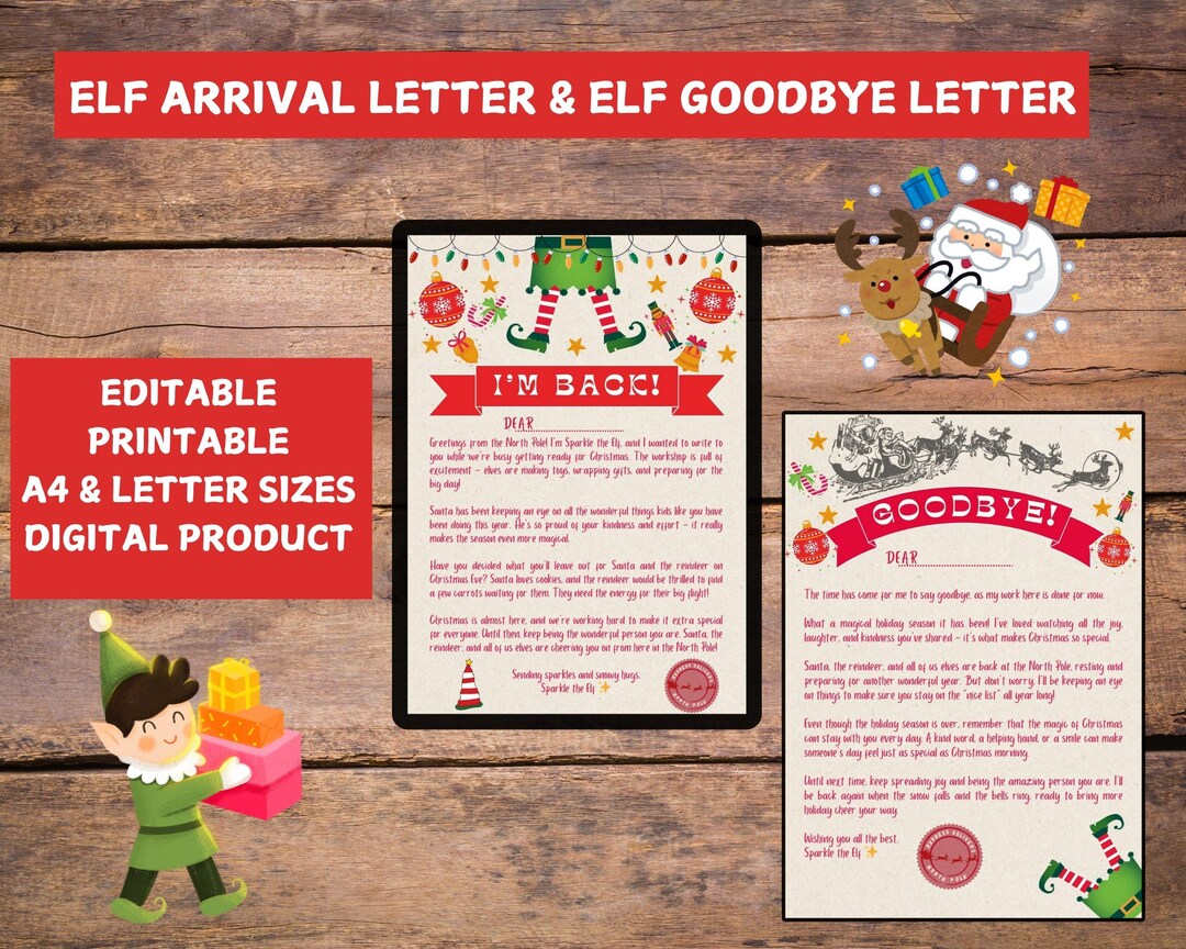 Elf Arrival Letter, First Time Elf Arrival Letter, Elf Goodbye Letter ...