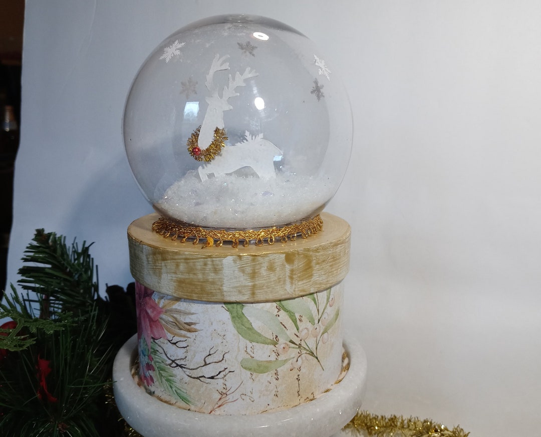 Handcrafted Faux Snow Globe Gift Box - Etsy