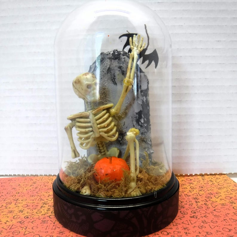 Handcrafted Halloween Cloche Disjointed Skeleton - Etsy