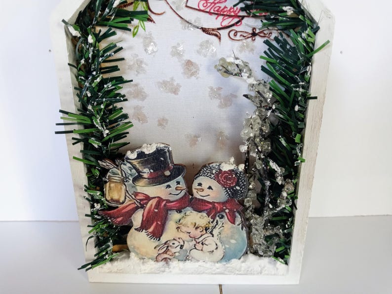 Mr and Mrs Frosty Shadow Box - Etsy