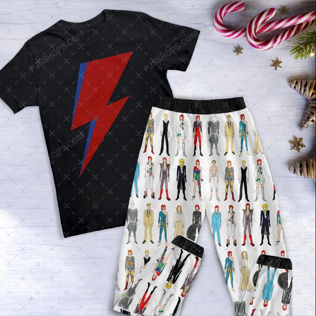 David Bowie Pajamas Set, Personalized Family Pajamas, Family Christmas ...