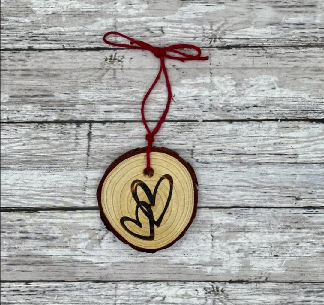 Celebrate Love With the Interlocking Hearts Wood Ornament. for ...