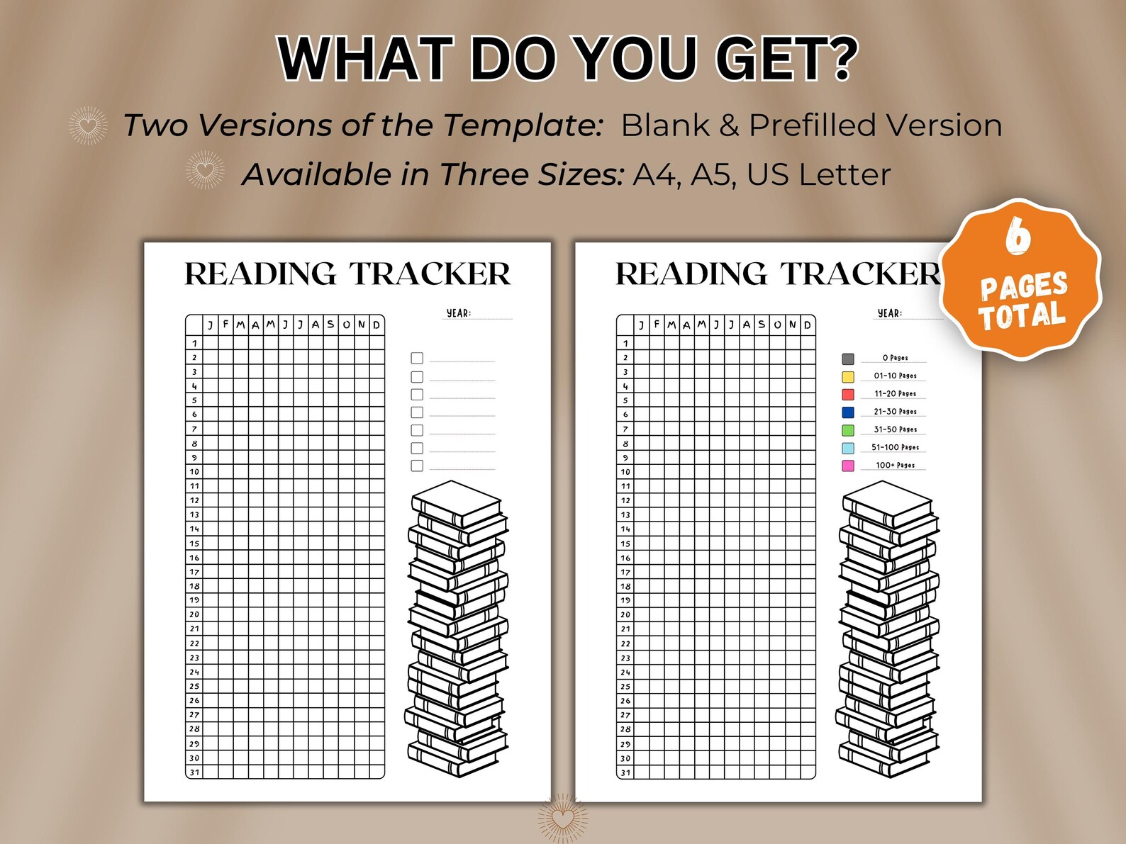 Printable Annual Reading Tracker Reading Journal Book Tracker Reading ...