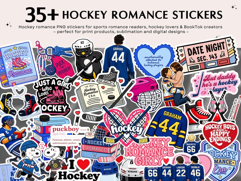 35 Hockey Romance PNG Bundle Sports Romance Reader Clipart Bookish ...