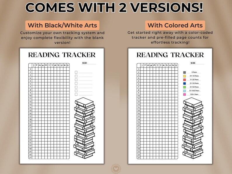 Printable Annual Reading Tracker Reading Journal Book Tracker Reading ...