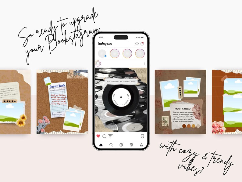 Vintage Scrapbook Bookstagram Templates Instagram Reading Aesthetic ...