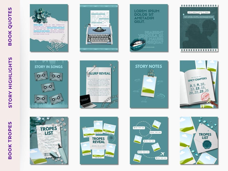 Indie Author Canva Templates Book Launch Instagram Kit Book Marketing ...