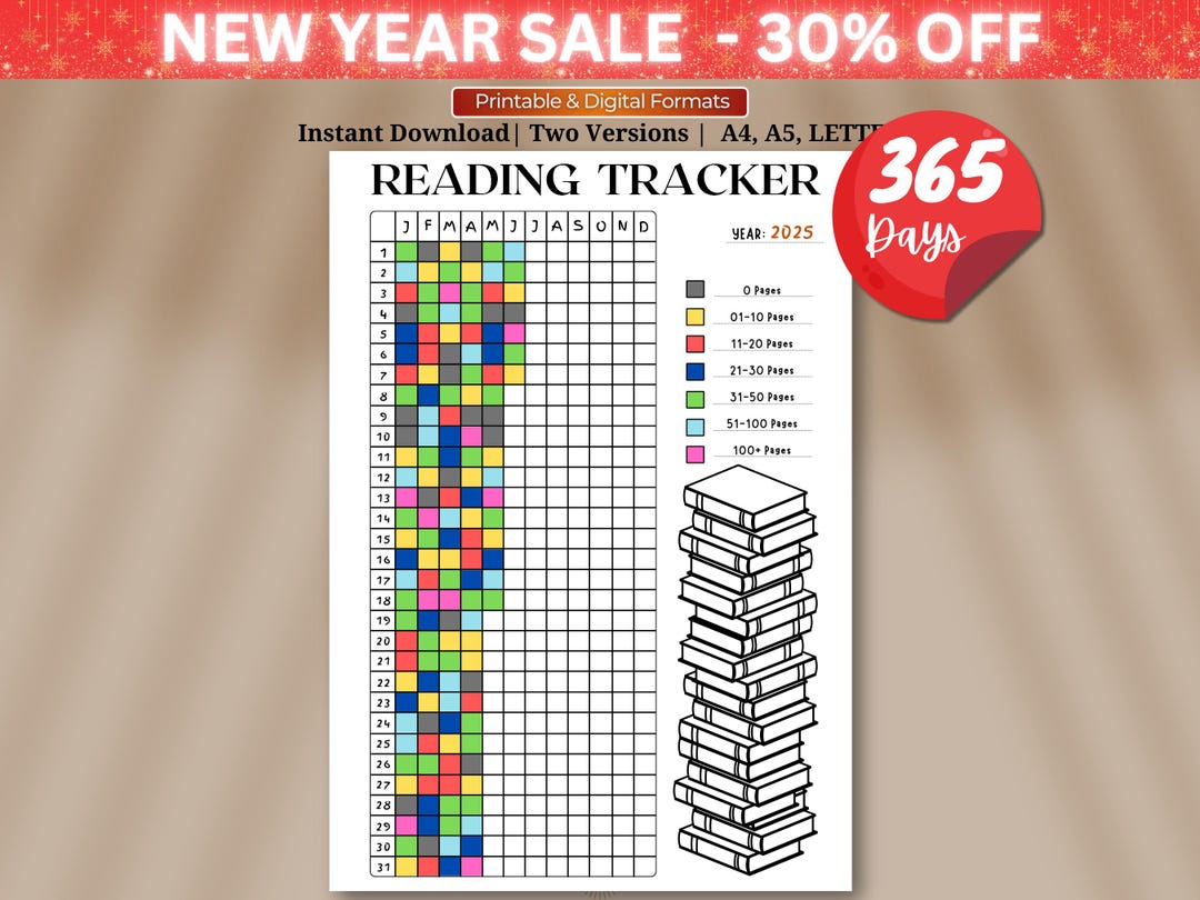Printable Annual Reading Tracker Reading Journal Book Tracker Reading ...