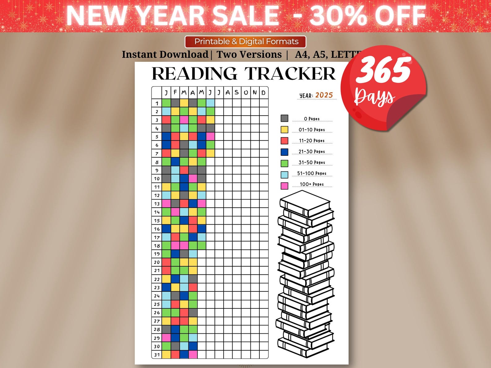 Printable Annual Reading Tracker Reading Journal Book Tracker Reading ...