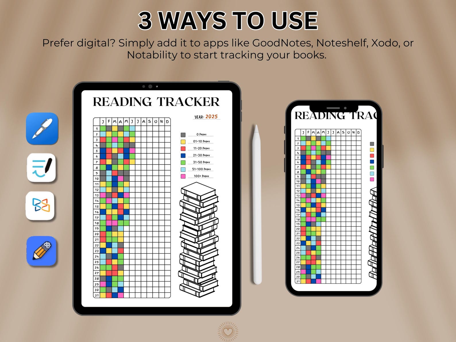 Printable Annual Reading Tracker Reading Journal Book Tracker Reading ...