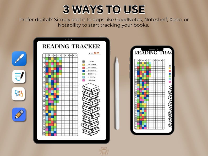 Printable Annual Reading Tracker Reading Journal Book Tracker Reading ...