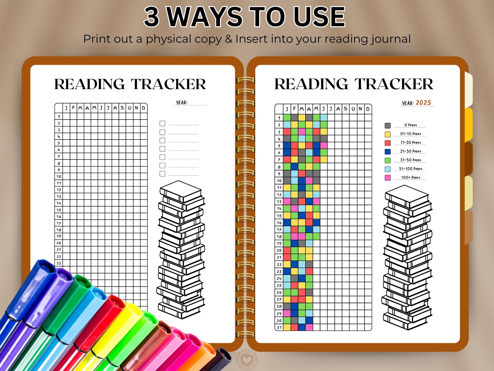 Printable Annual Reading Tracker Reading Journal Book Tracker Reading ...