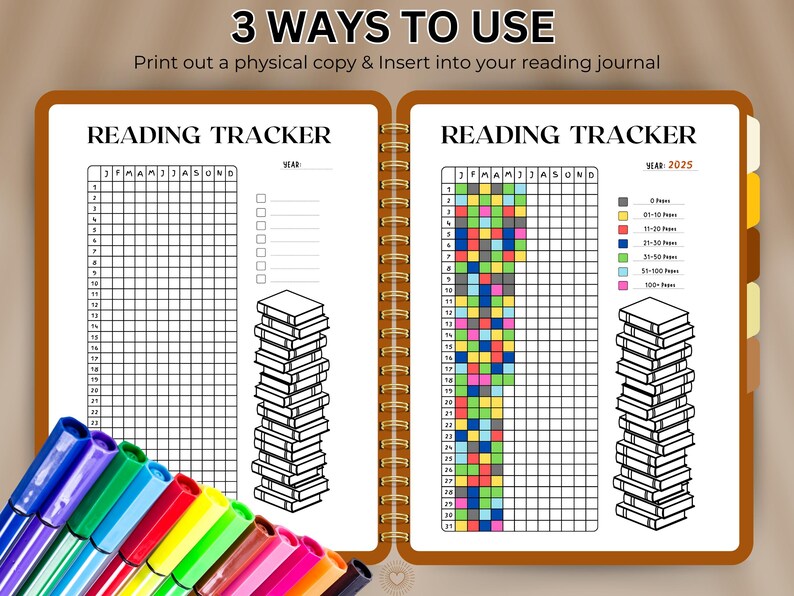 Printable Annual Reading Tracker Reading Journal Book Tracker Reading ...