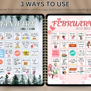 12 Month Bingo Challenge BUNDLE A Printable Bingo Reading Challenge ...